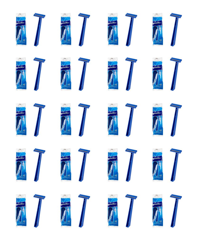 Super Max Men's Disposable Razors Twin Blade Shavers (10pk x 20= 200 R ...